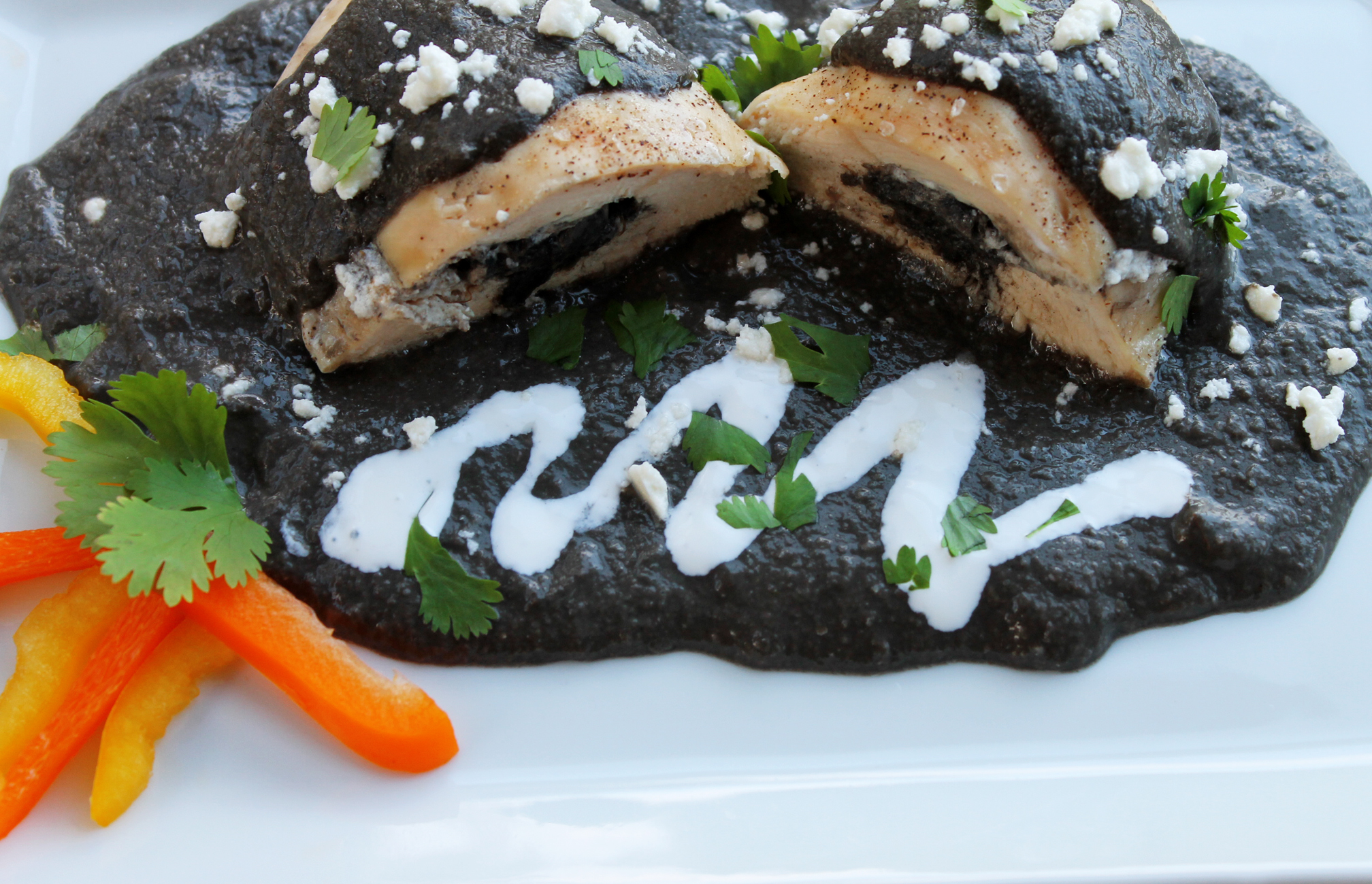 Huitlacoche and Goat Cheese Stuffed Chicken Breasts