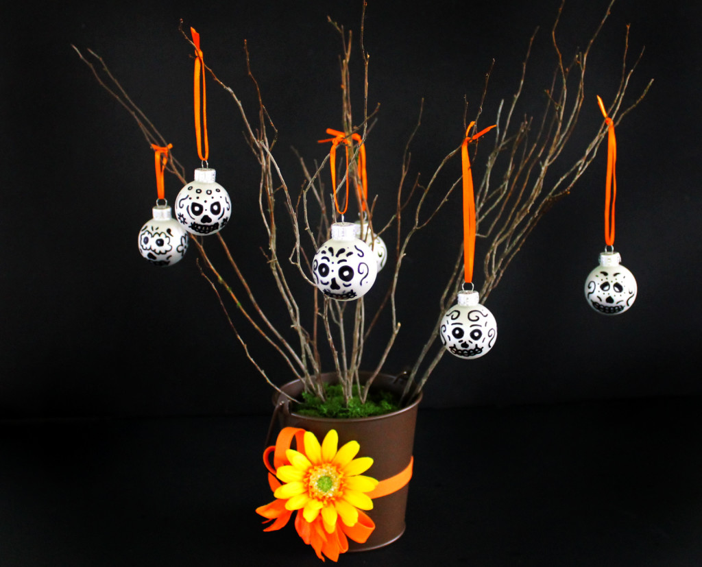 DIY Day of the Dead Skull Tree Table Decor