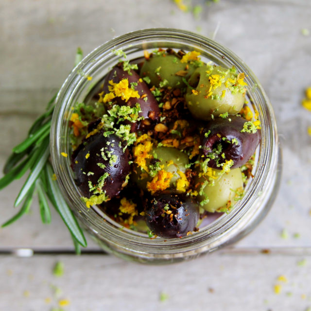 Spicy Citrus Marinated Olives