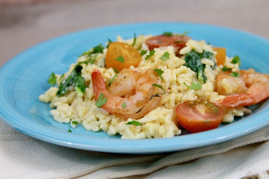 Easy And Quick Garlic Shrimp And Chorizo Rissotto