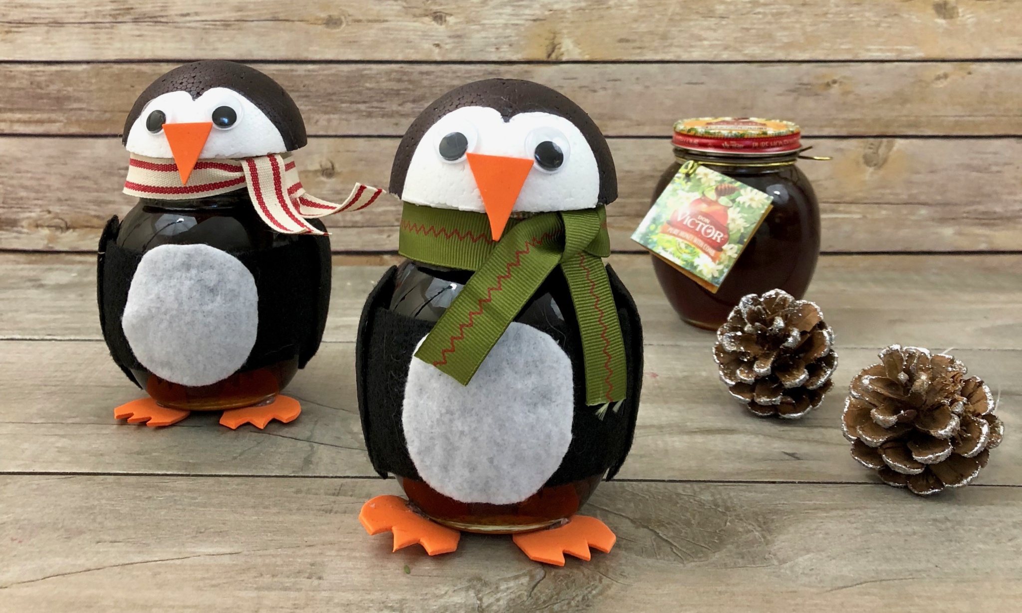 DIY Penguin Honey Jars