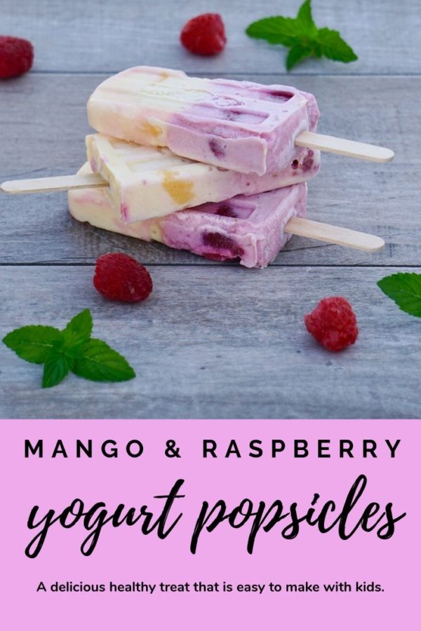 Mango and Raspberry Yogurt Popsicles