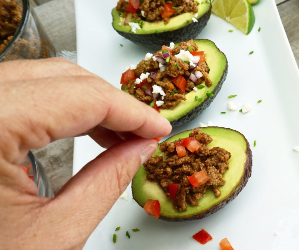 Spicy Beef Taco Stuffed Avocado