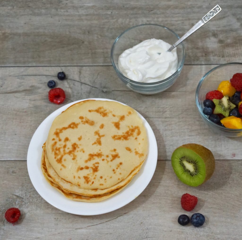 Yogurt and Fruit Crepe Tacos
