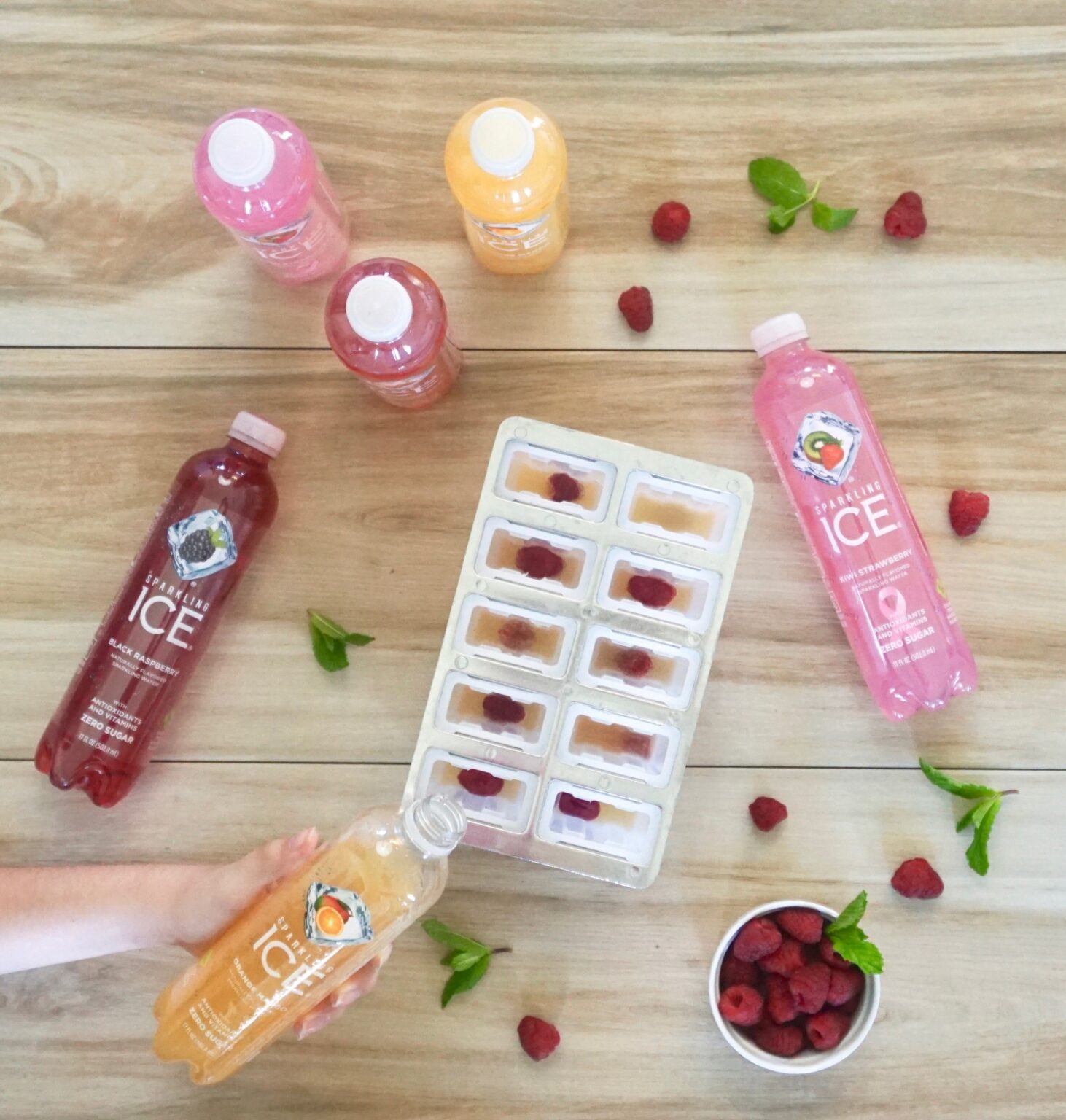 Easy Low-Calorie Orange, Mango and Raspberry Popsicles