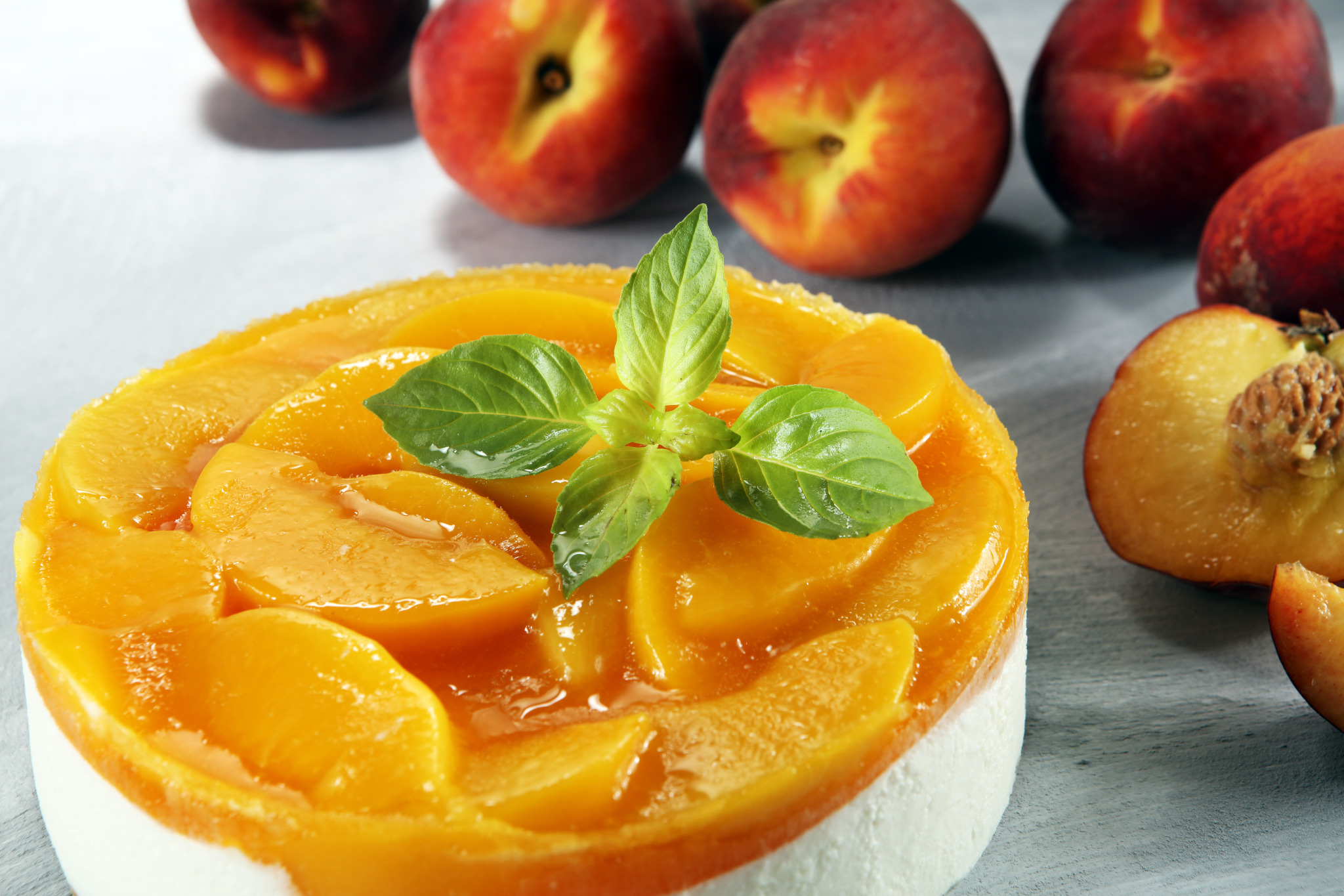 Easy No-bake Peach Cheesecake Made with Canned Peaches