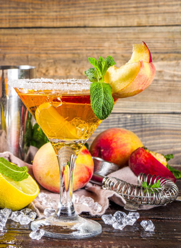 Peach and Mango Martini Cocktail
