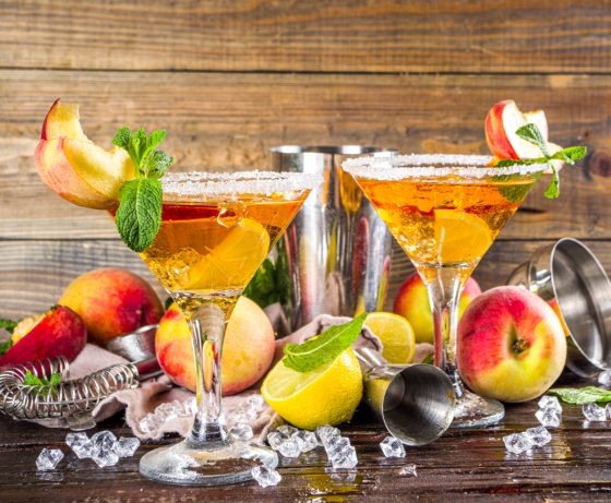 Peach and Mango Martini Cocktail