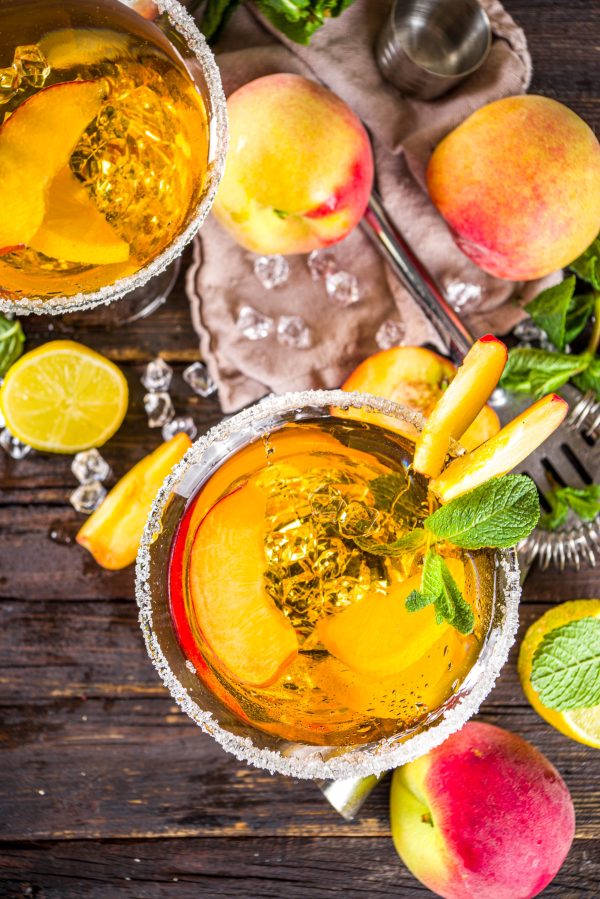 Peach and Mango Martini Cocktail