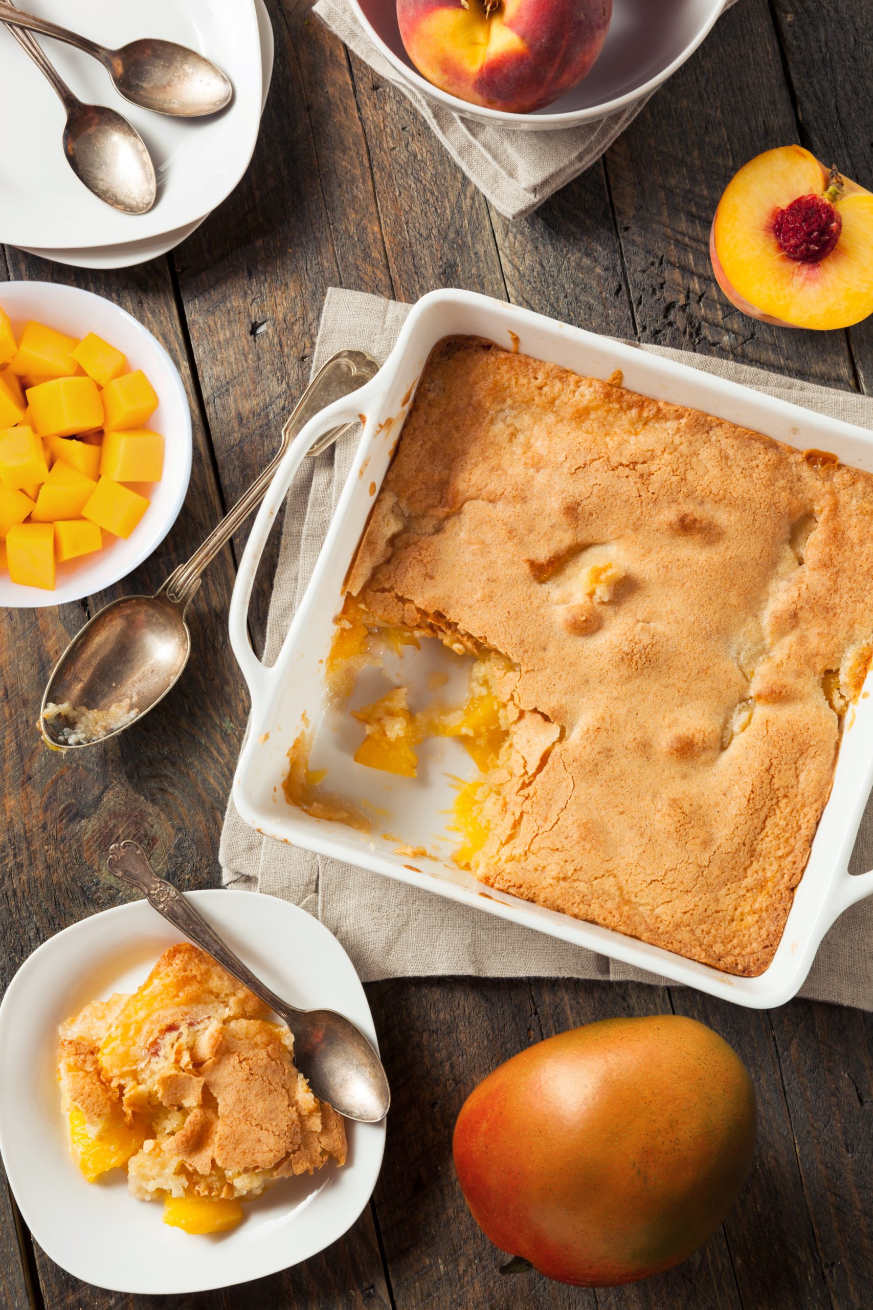 Mango and Peach Cobbler