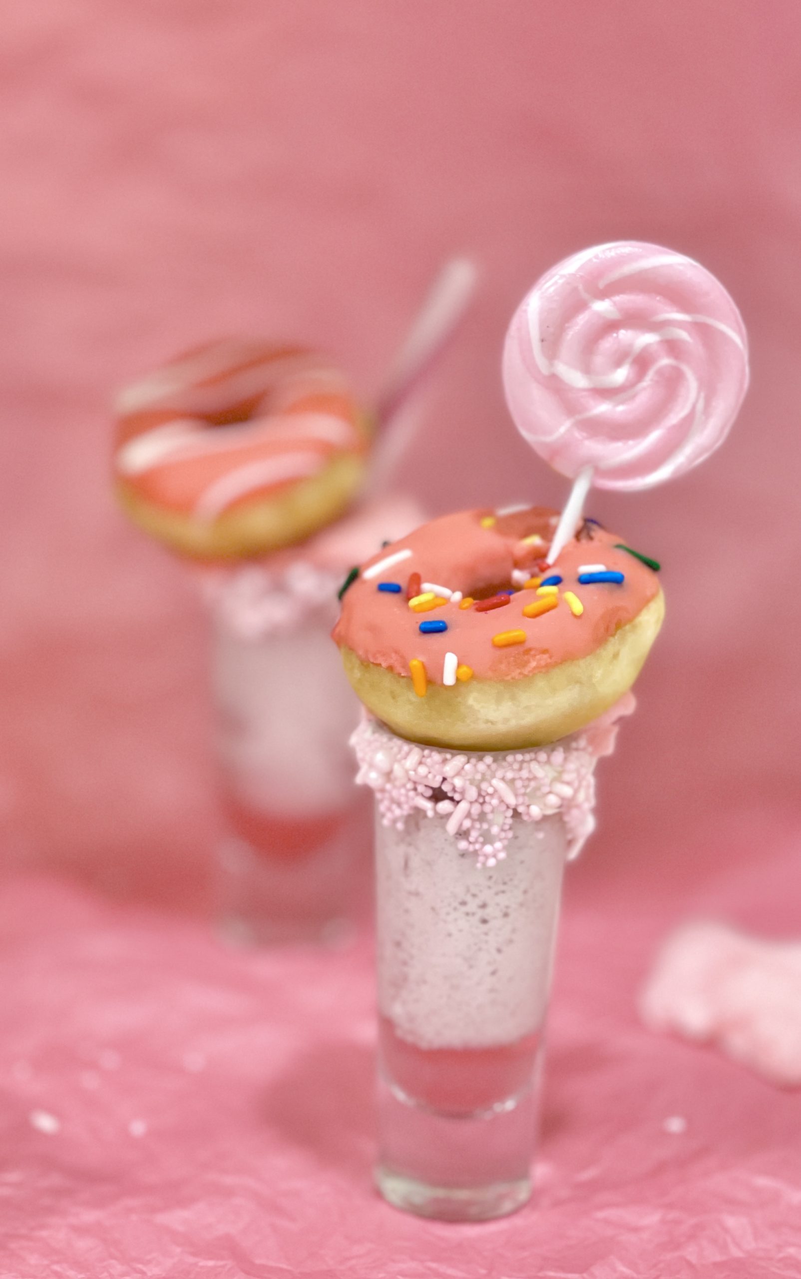 Freak Shake Barbie Shots: Mini Raspberry Boozy Milkshakes