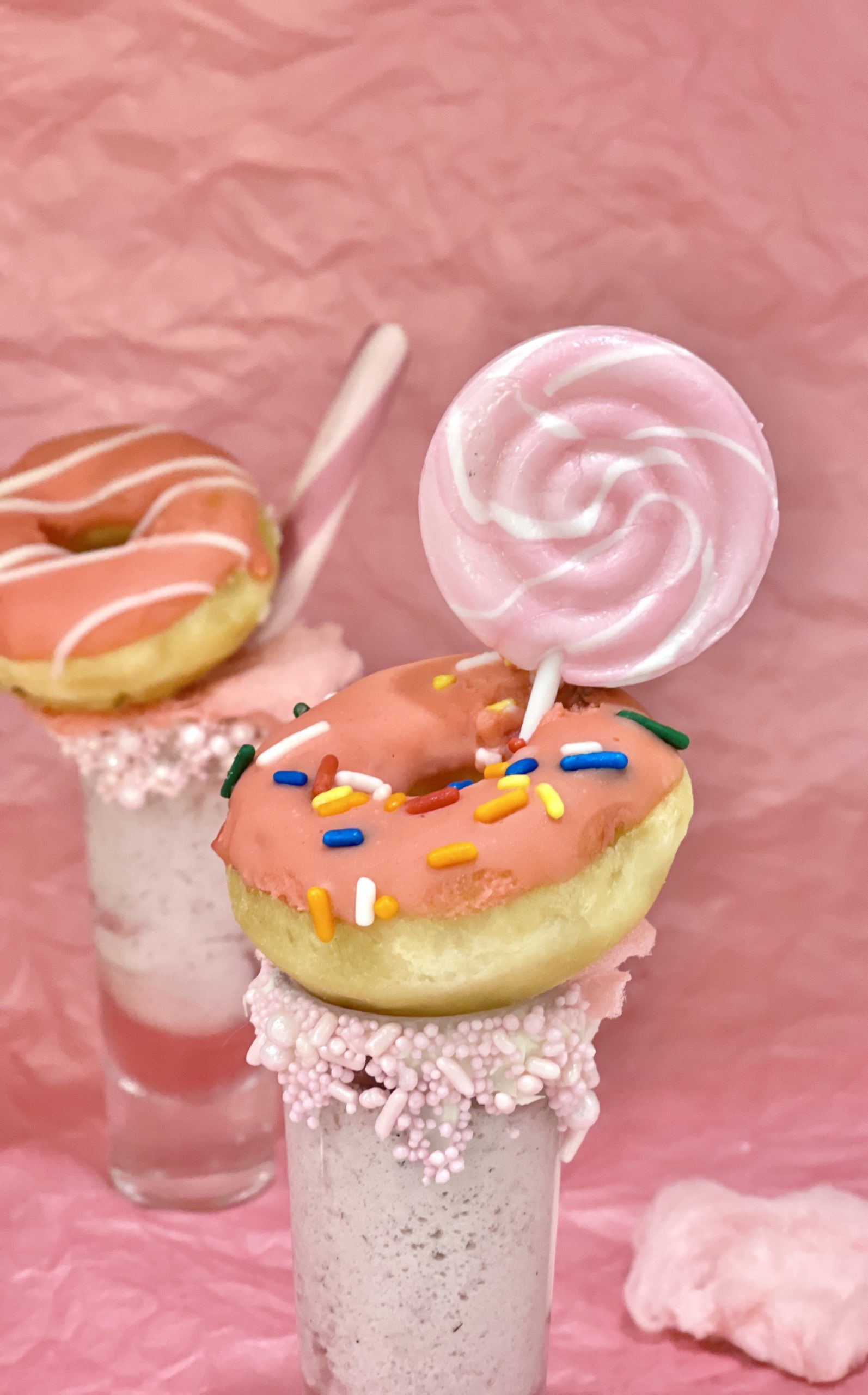 Freak Shake Barbie Shots: Mini Raspberry Boozy Milkshakes