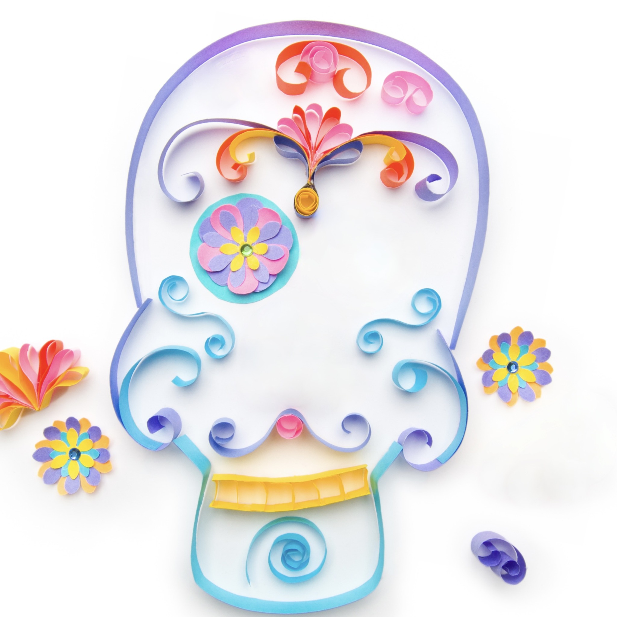 Manualidad fácil para el Día de los Muertos: Proyecto de Filigrana de Papel o Quilling de ...