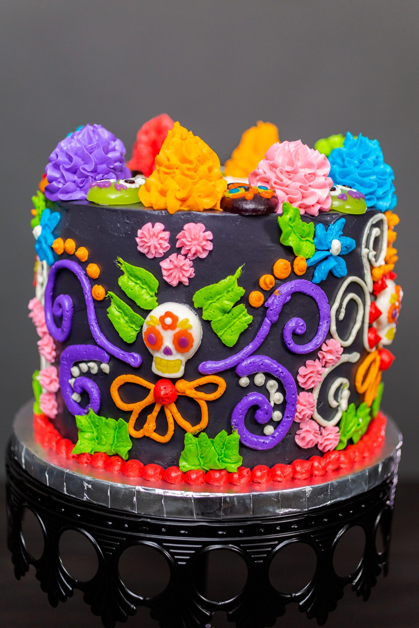 Easy Day of the Dead Cake With Buttercream Frosting