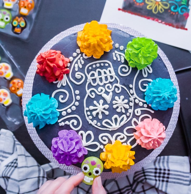 Easy Day of the Dead Cake With Buttercream Frosting