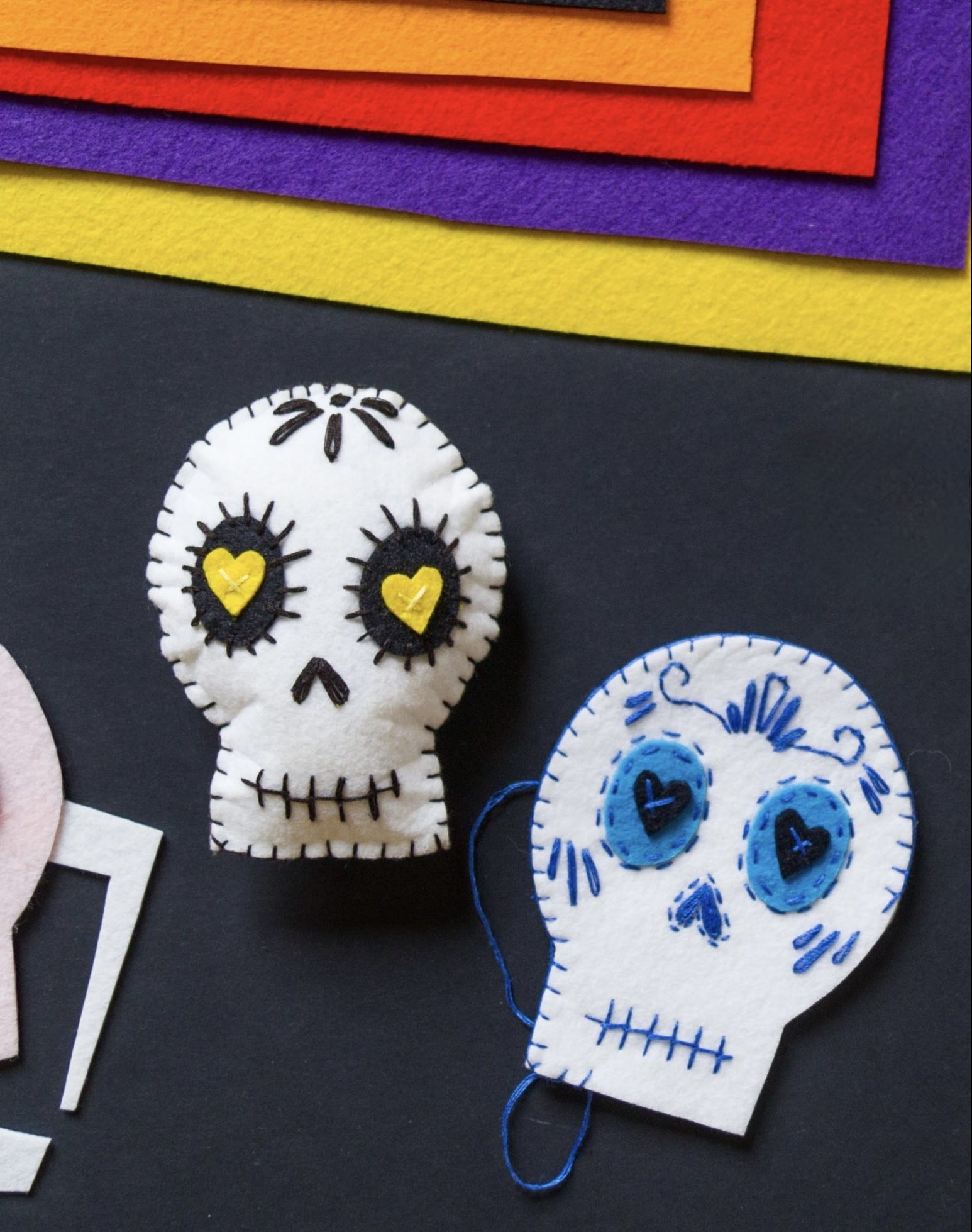 Felt Sugar Skull Craft for Day of the Dead