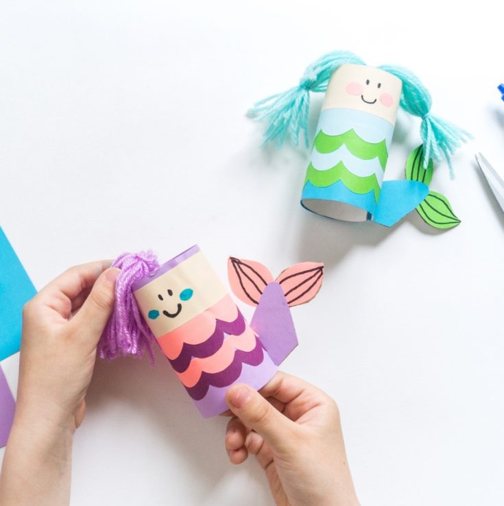 Cute Mermaid Toilet Roll Craft for Kids
