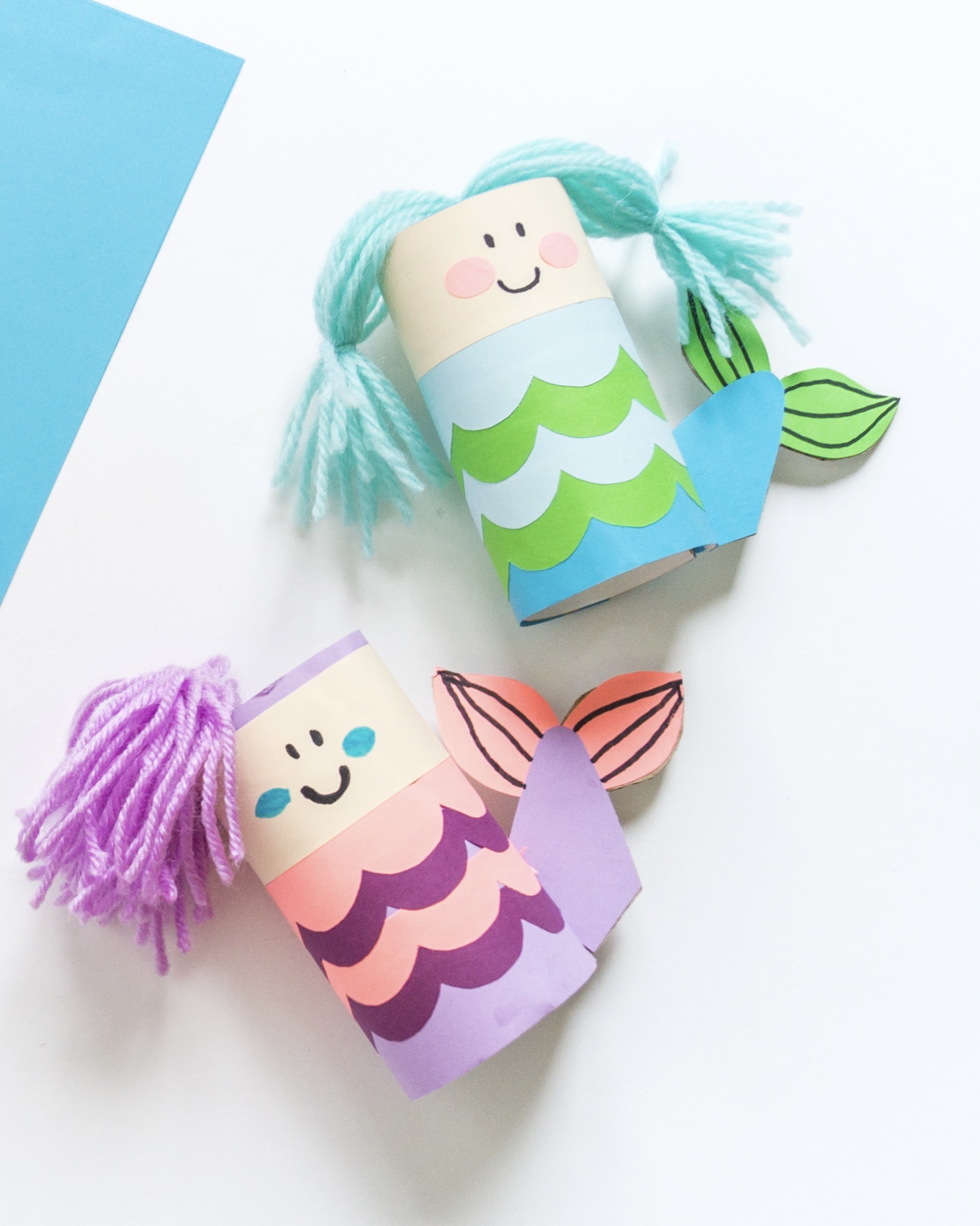 Cute Mermaid Toilet Roll Craft for Kids