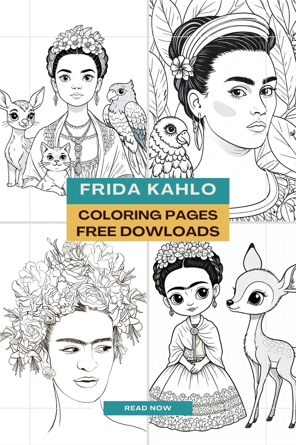 Free Printable Frida Kahlo Coloring Pages