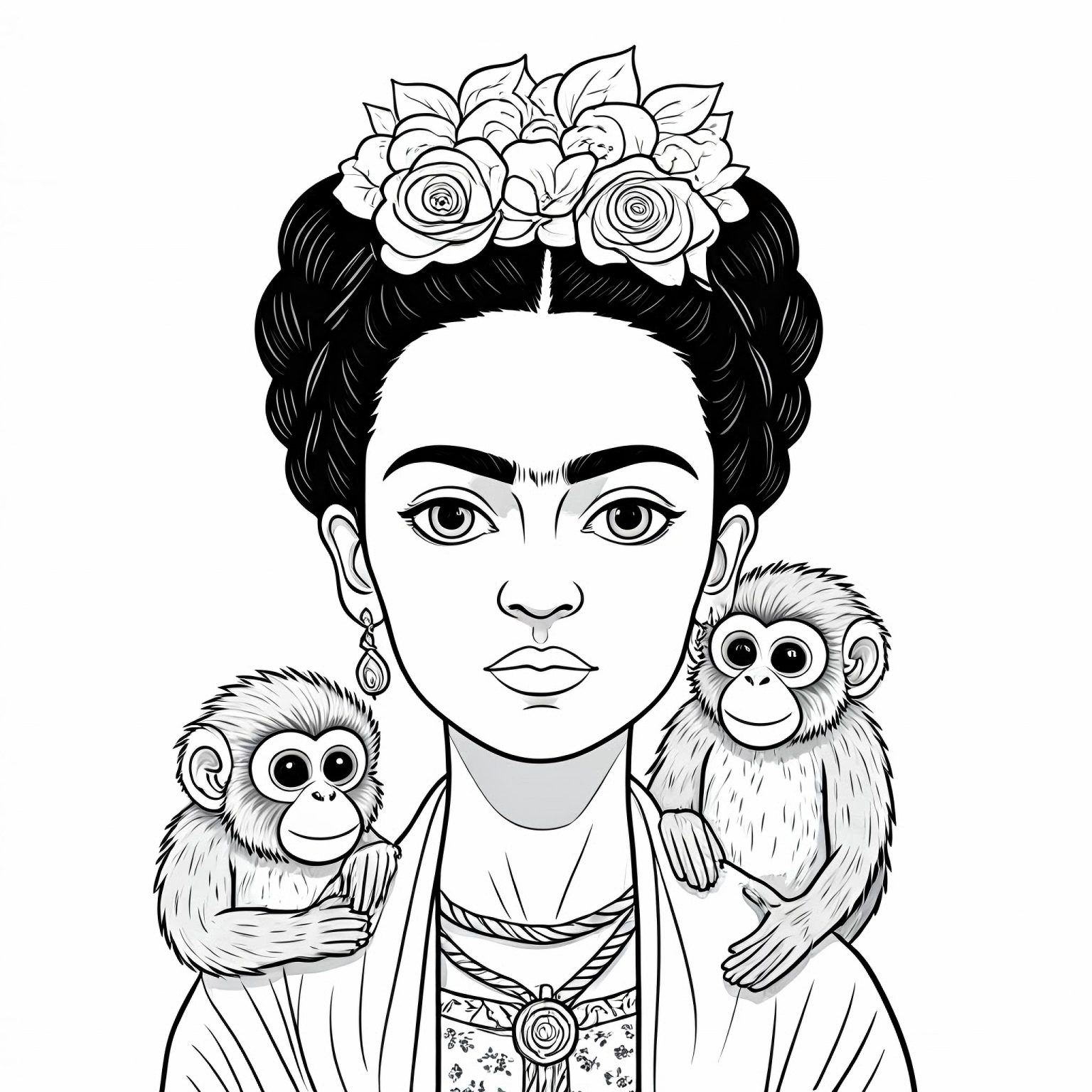 Free Printable Frida Kahlo Coloring Pages