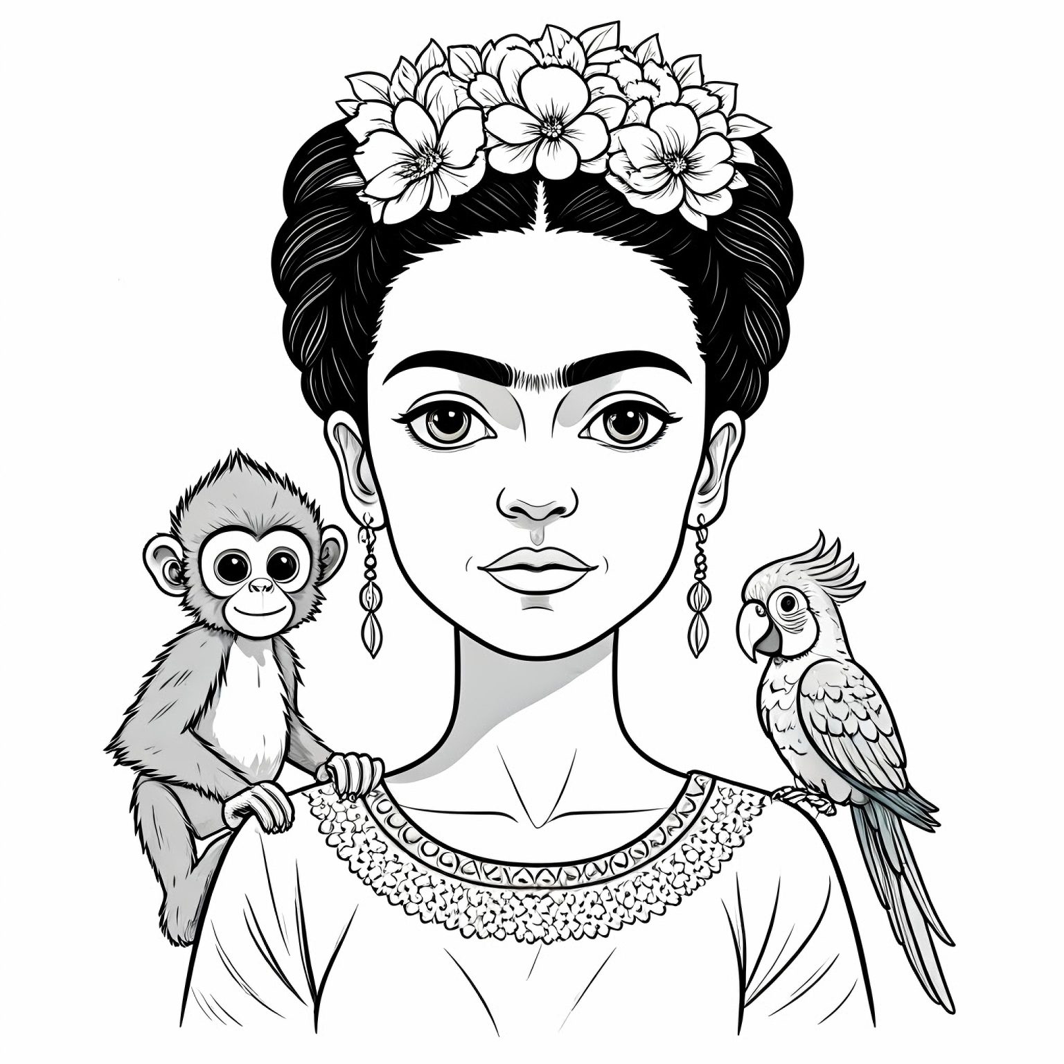Free Printable Frida Kahlo Coloring Pages