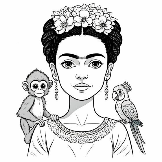 Free Printable Frida Kahlo Coloring Pages