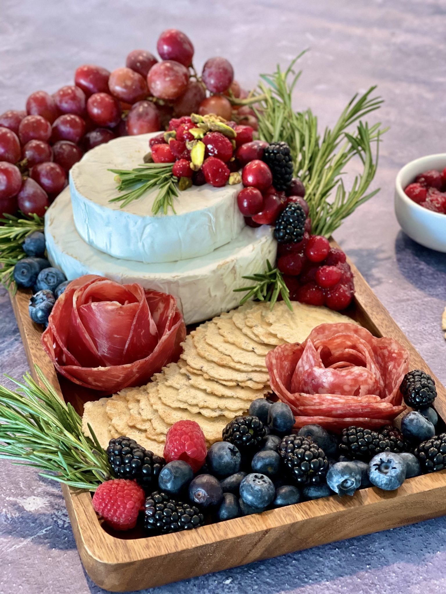 Cranberry Brie Cake Grazing Board (An Elegant Holiday Cheese Centerpiece)